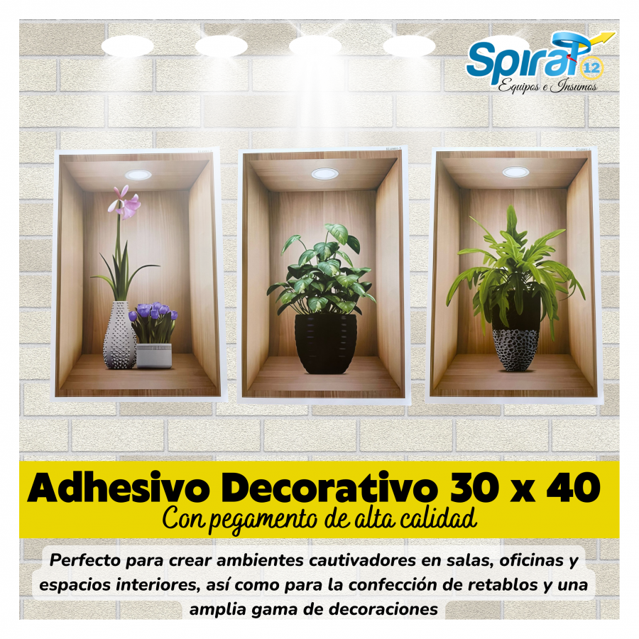 Sticker Tipo Cuadro Decorativo 3 D ( Paquete X 3 Unidades - 30 X 40 Ctms