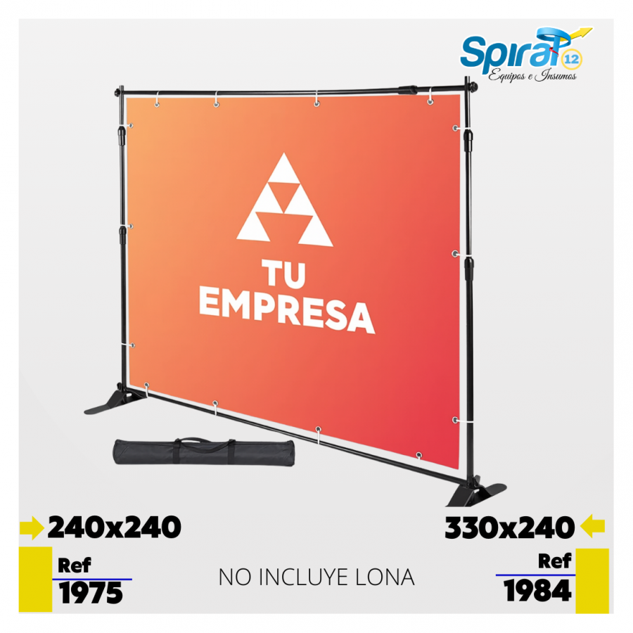 Backing Ajustable Publicitario 2,40 × 2,40 M (mediano) - Incluye ...