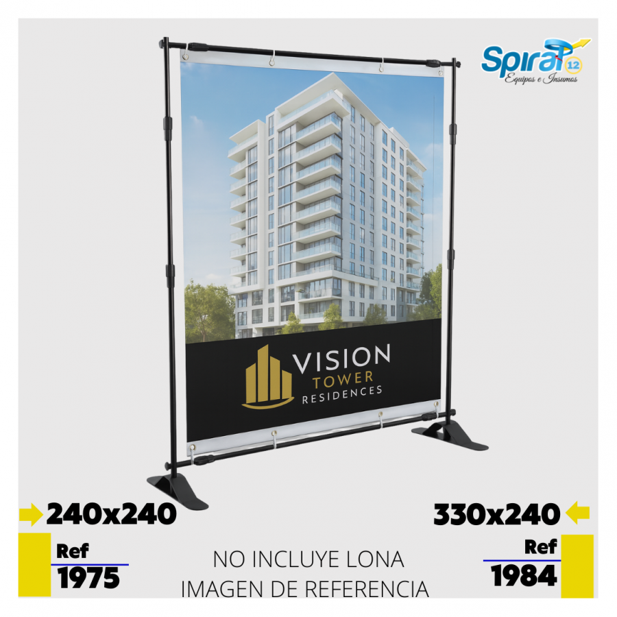 Backing Ajustable Publicitario 2,40 × 2,40 M (mediano) - Incluye ...